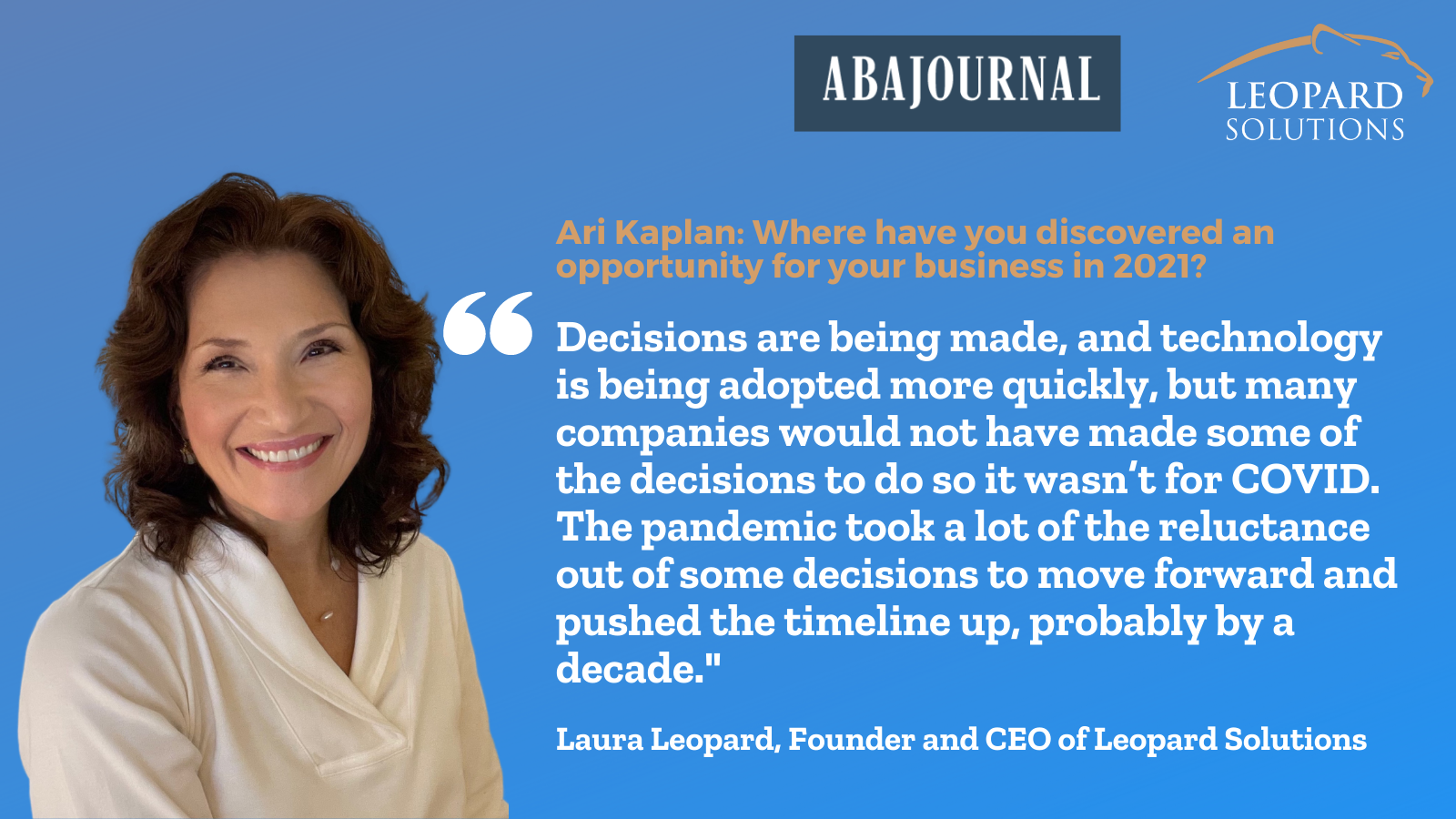 Laura Leopard Featured in ABA Journal Article on Recent Appearance on ...