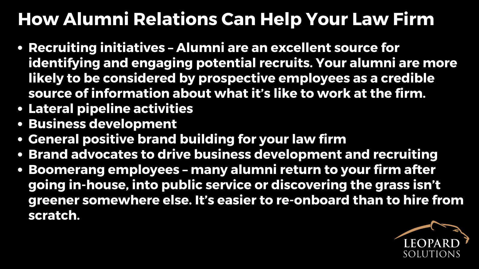 How Alumni Relations Can Help Your Law Firm - Leopard Solutions